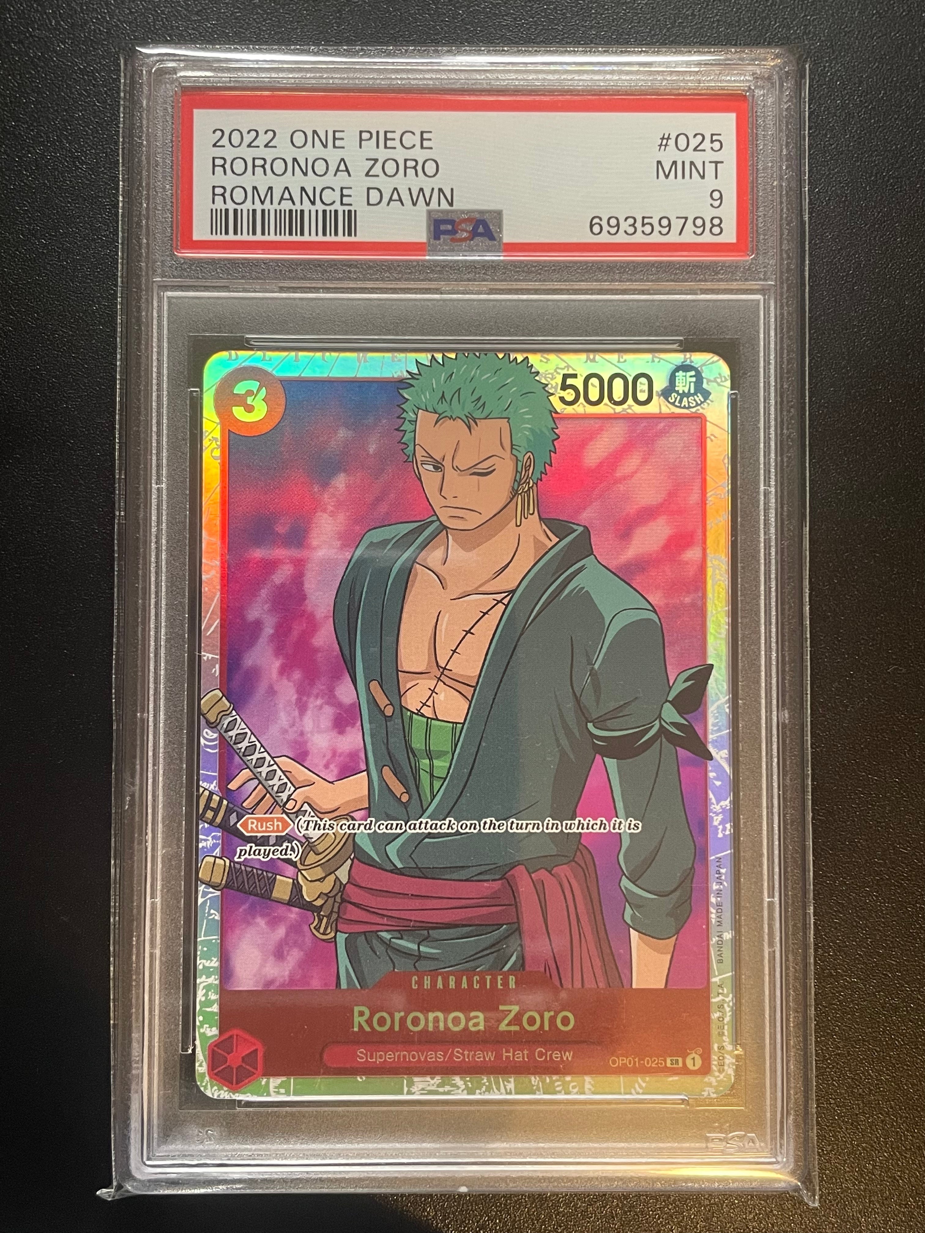 [PSA 9] Roronora Zoro - OP01- 025 - Super Rare – One Piece Singles